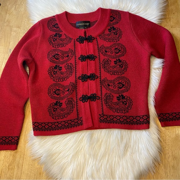 Classiques Entier | Sweaters | Vintage 9s Classiques Entier Red Paisley ...
